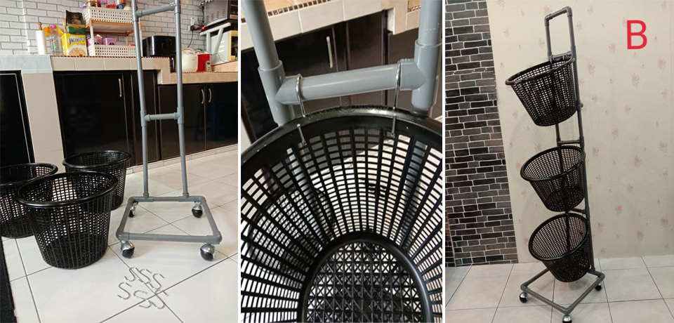 Wanita Ini Kongsi Cara Untuk DIY Bakul Laundry Bertingkat. | Giler Deco