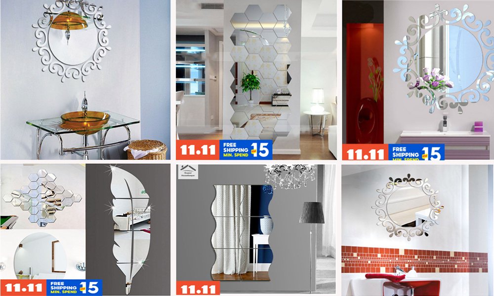 Cermin Dekorasi Bilik Hanya Dengan Harga RM0.65 | Giler Deco