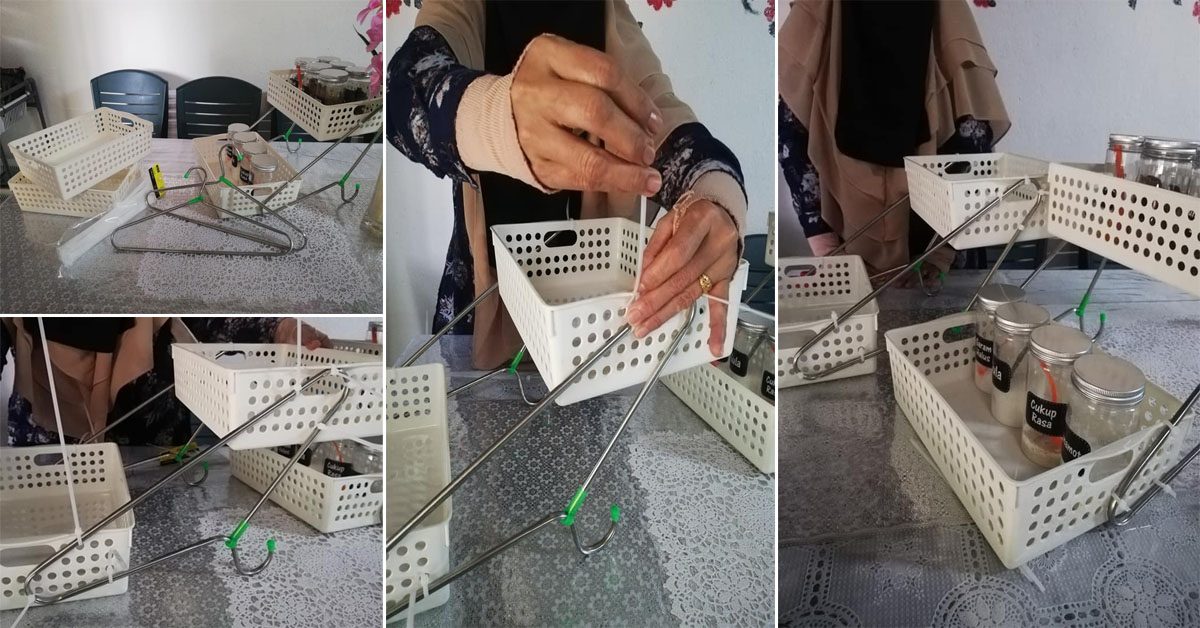 DIY Rak Bakul Dapur Khas Untuk Botol Simple Dan Cantik