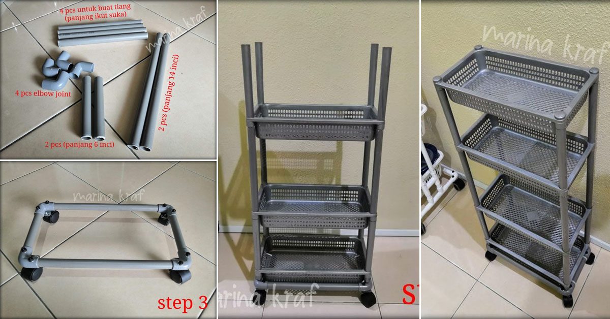 DIY Troli Serbaguna Untuk Kegunaan Ibu Di Dapur