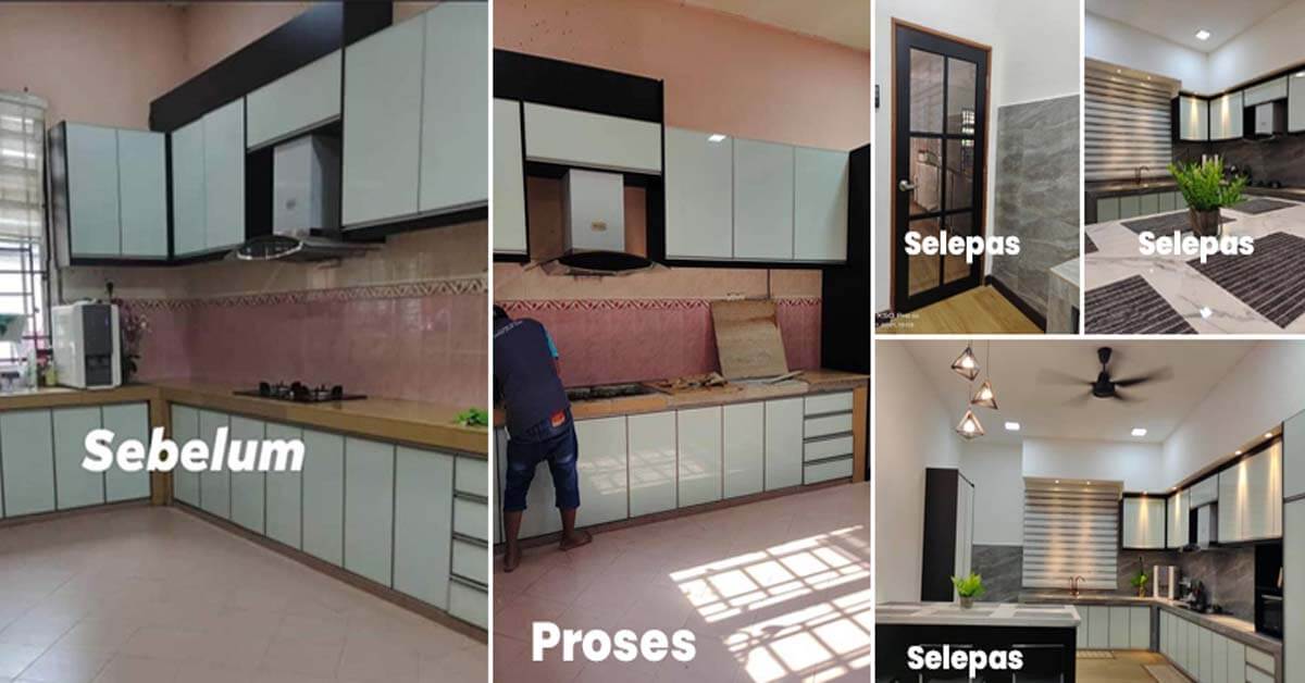 DIY Dapur Berusia 13 Tahun Kepada Gaya Glamor Simple