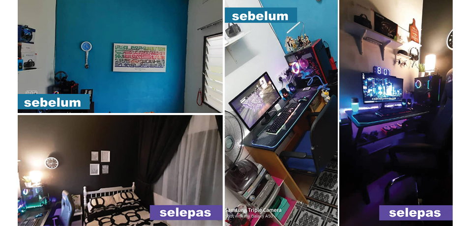 Projek Ubahsuai Secara DIY Bilik Bujang Jadikan Bilik Gaming