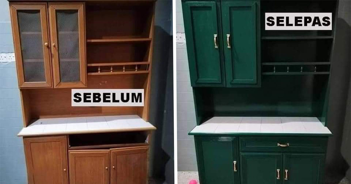 Make Over Kabinet Dapur Lama Dengan Bajet Hanya RM40! | Giler Deco