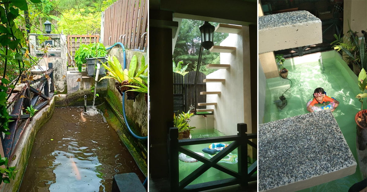 Transformasi Kolam Ikan Kepada Kolam Renang Guna Cara DIY