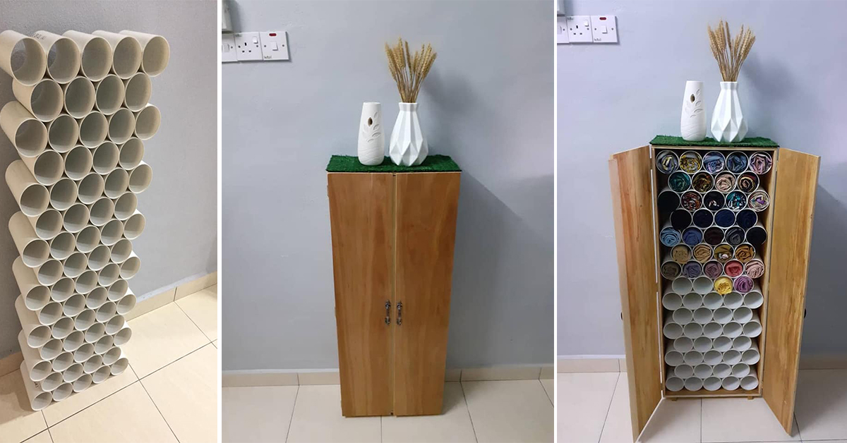 DIY Almari Simpan Tudung Menggunakan Paip PVC | Giler Deco