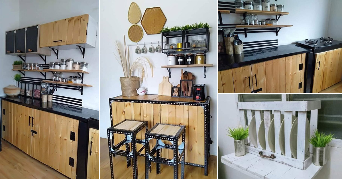 Inspirasi Dekorasi Dapur Yang Diperbuat Daripada Kayu Pallet