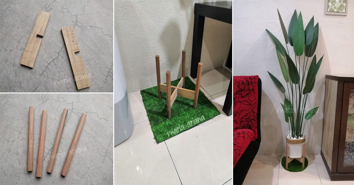 Projek DIY Pasu Bunga Berkaki Khas Untuk Pokok Skybird