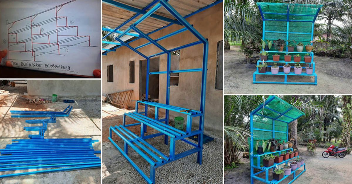DIY Rak Pasu Bertingkat Untuk Tanaman Bunga Luar Rumah