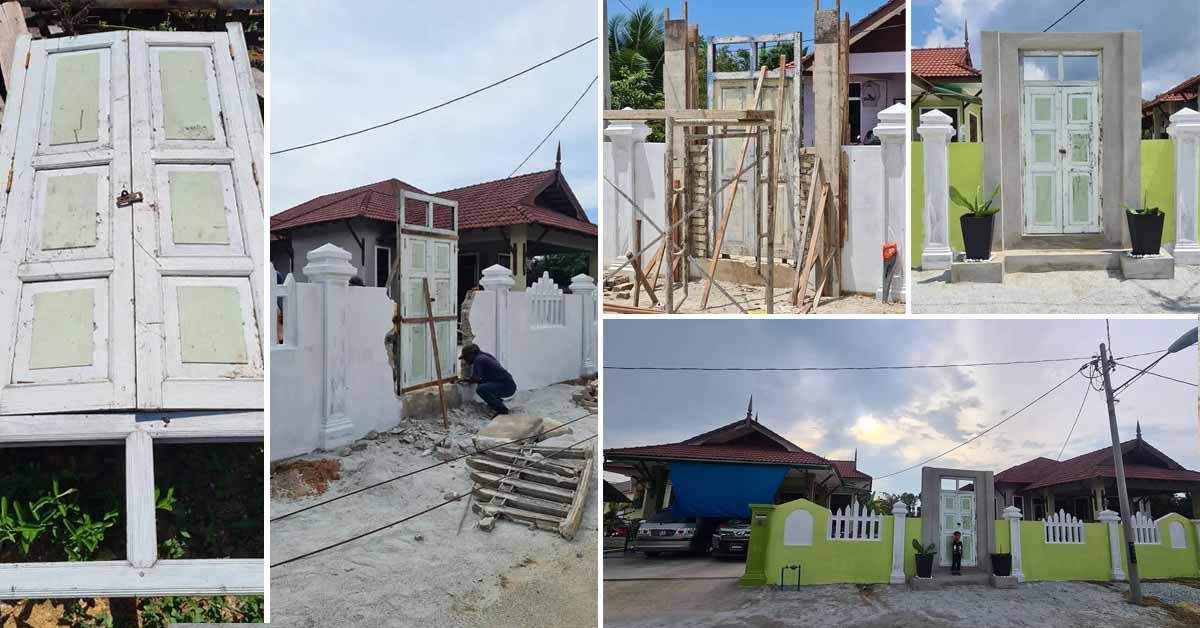 Projek Pembinaan Pagar Rumah Guna Pintu Lama Rumah Mak
