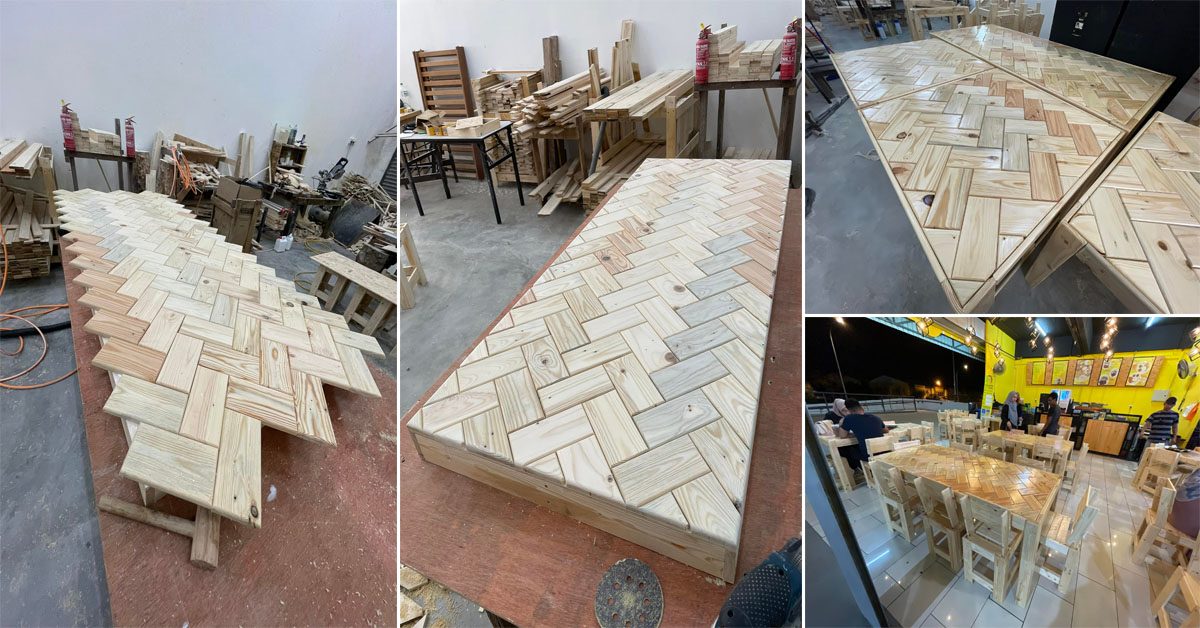Projek DIY Meja Kayu Plywood Yang Bercorakkan Ketupat