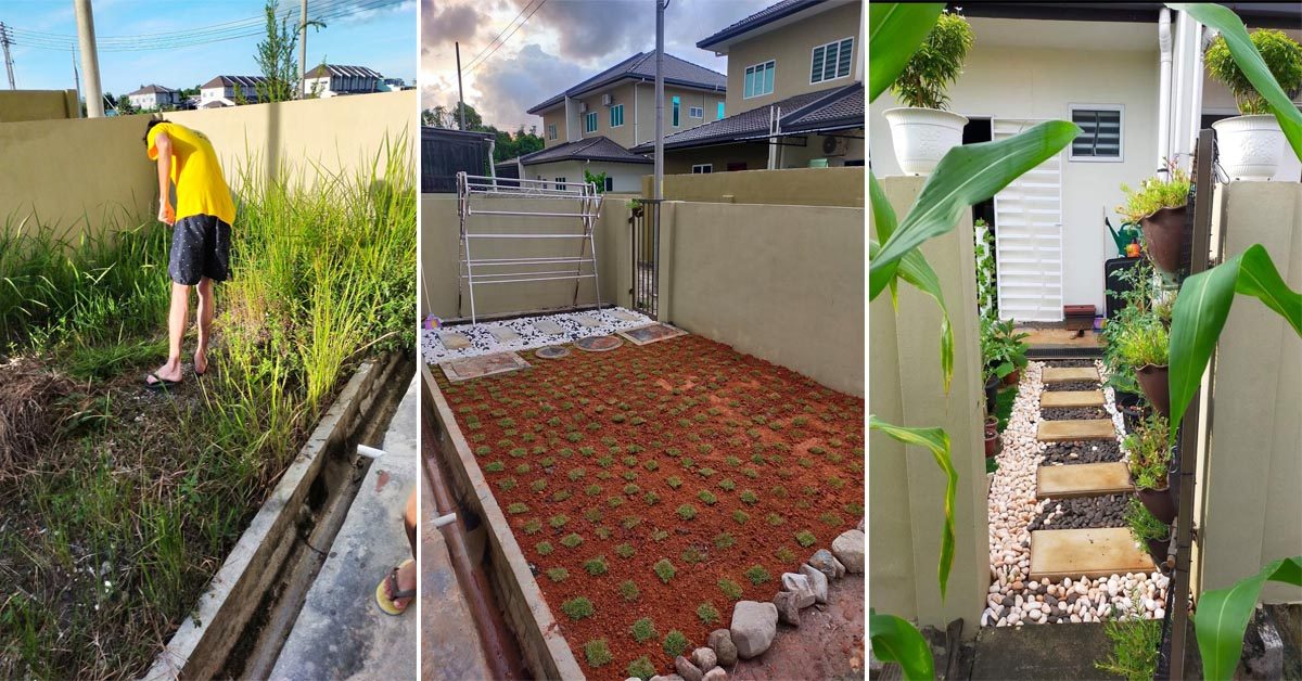 Deko Lanskap Ala Kampung Pada Bahagian Belakang Rumah