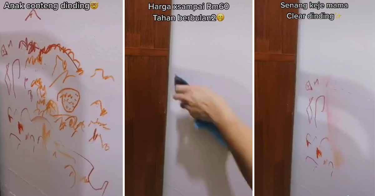 Cara Cuci Dinding Kena Conteng Anak