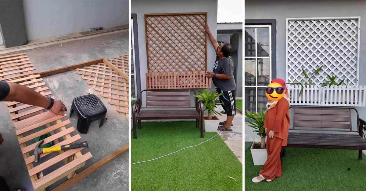 Projek DIY Panel Kayu Hasil Kerja Tangan Suami Isteri