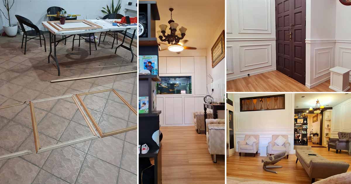 Percubaan Kali Pertama DIY Wainscoting Pada Ruang Tamu