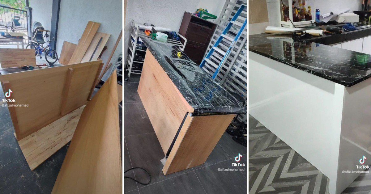 Suami DIY Kaunter Bar Menggunakan Plywood