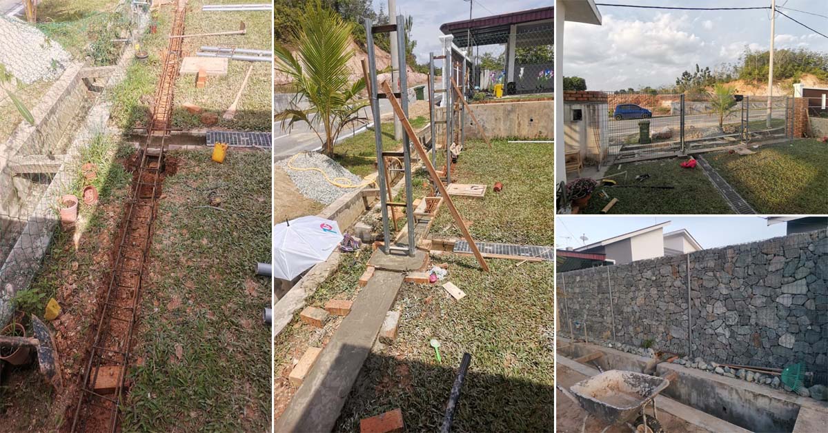 DIY Projek Bina Tembok Dinding Rumah Menggunakan Batu Kuari