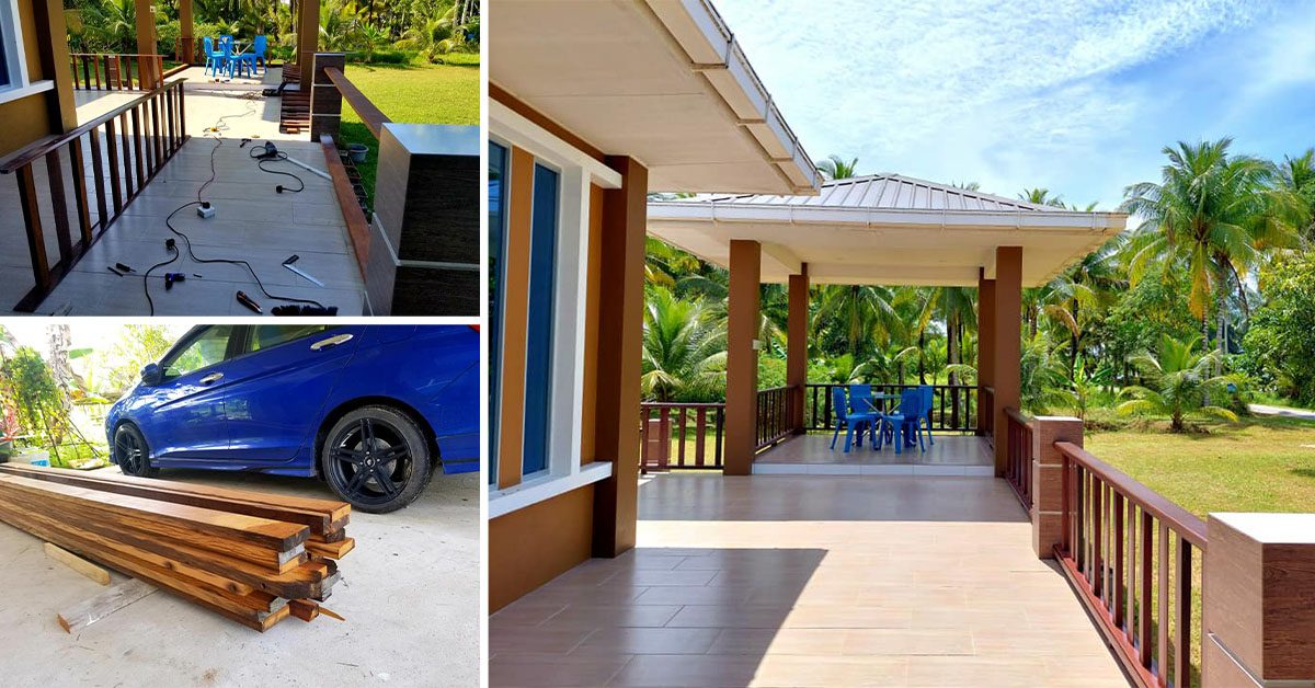 Dekorasi Pagar Beranda Daripada Kayu Borneo Ironwood