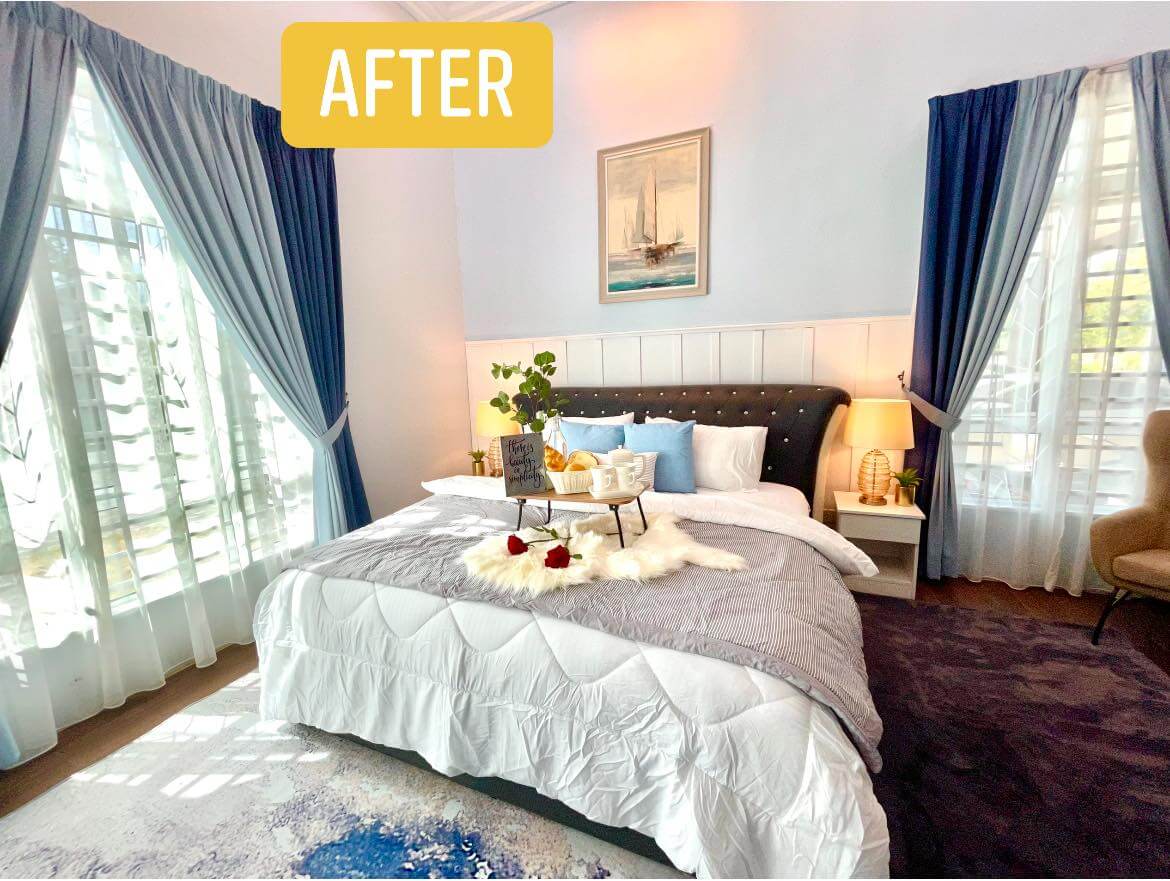 Transformasi Master Bedroom Suram Dengan Suasana Tenang