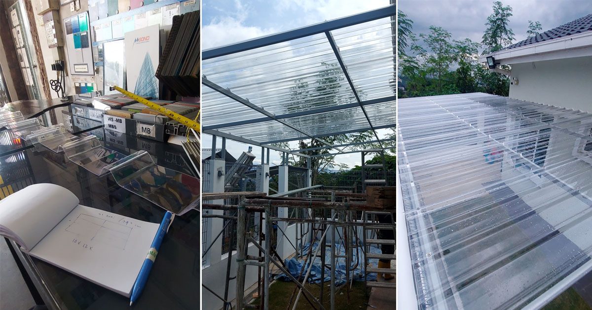 Projek DIY Bumbung Lutsinar Pada Halaman Luar Rumah