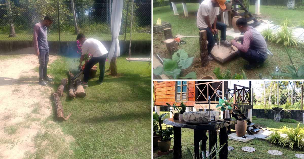 Projek DIY Sinki Luar Rumah Menggunakan Kayu Terbuang